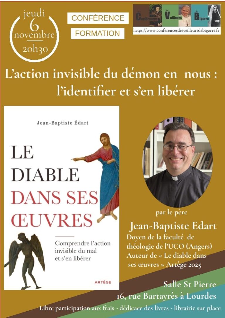 06 novembre : L'action invisible du démon en nous par le père Jean ...